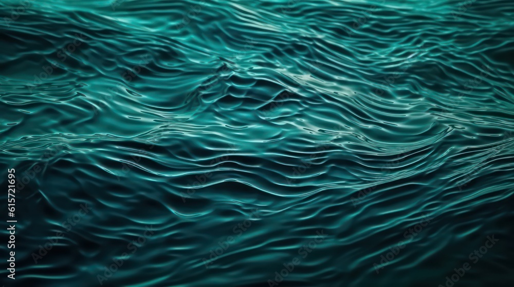 Beautiful blue green water background. Ripples on the surface of water ...