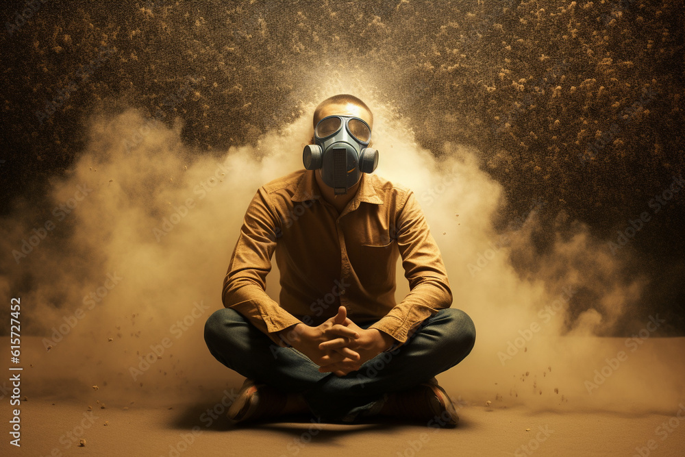 Dust allergy: Visual representation of a person coughing or wearing a ...