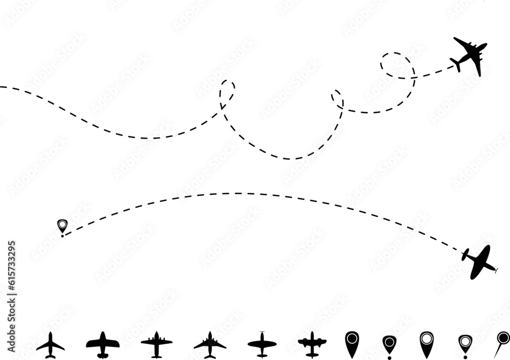 Plane with line and blank for text. Continuous one line drawing ...