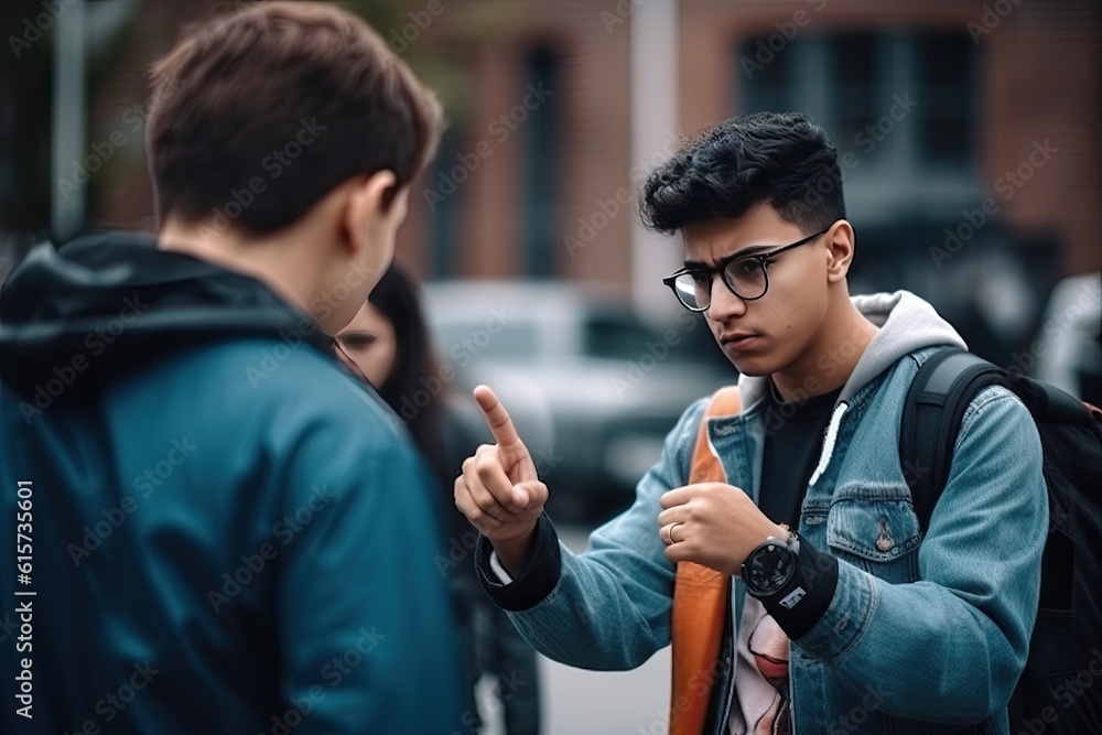 Deaf friends talking in sign language. AI generative Stock Illustration ...