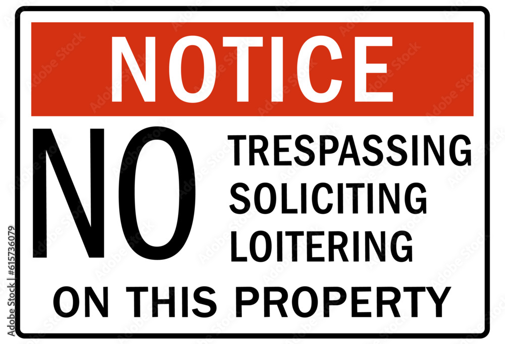 No soliciting warning sign and labels no trespassing, soliciting ...