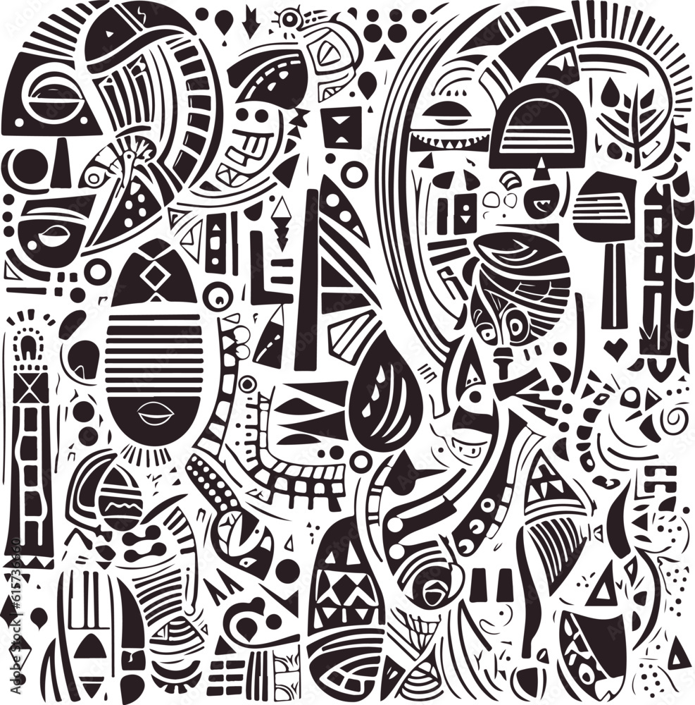 Abstract pattern in native African style. Vector illustration ...