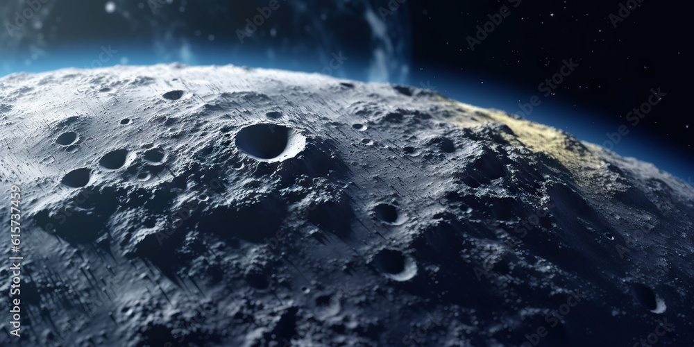 Moon surface with craters and space background. Universe beauty ...