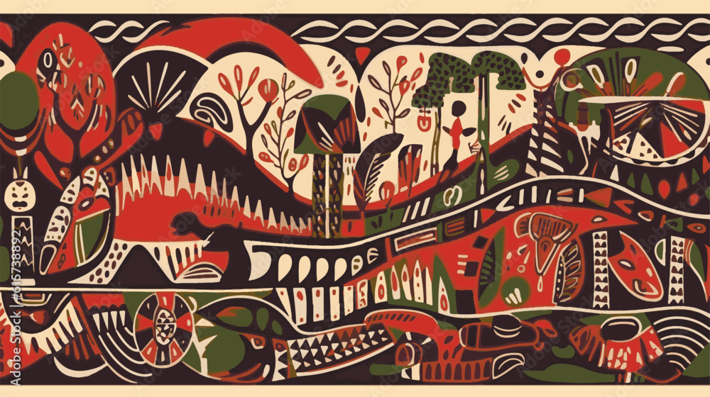 Abstract pattern in native African style. Vector illustration ...