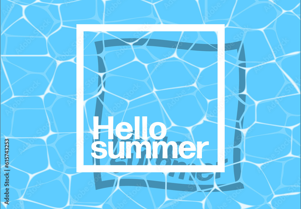 Hello Summer - simple minimalistic Summer holiday poster Stock Template ...
