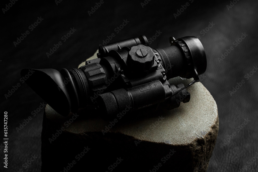 optical night vision scope on black background Stock Photo | Adobe Stock
