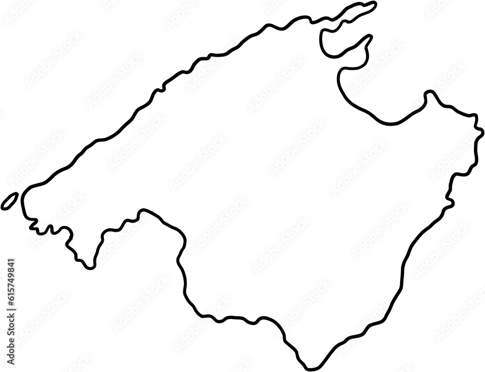 doodle freehand drawing of mallorca island map. Stock Illustration ...