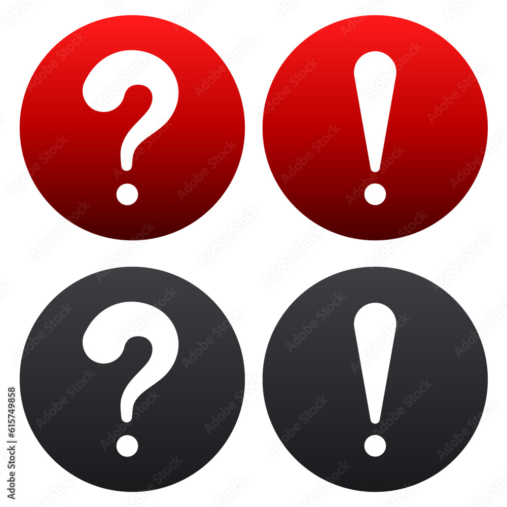 Question mark and exclamation mark. Vector set isolated on white ...