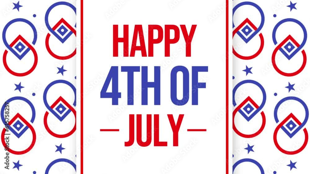 Happy 4th Of July, background in patriotic style with stars and shapes ...