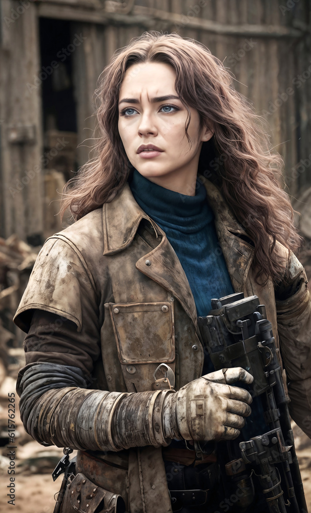 photo portrait of survive army people at apocalypse city, generative AI ...