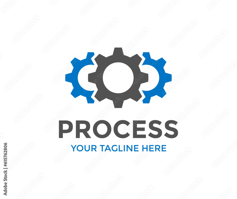 Process organization business concept logo design. Gear effective ...