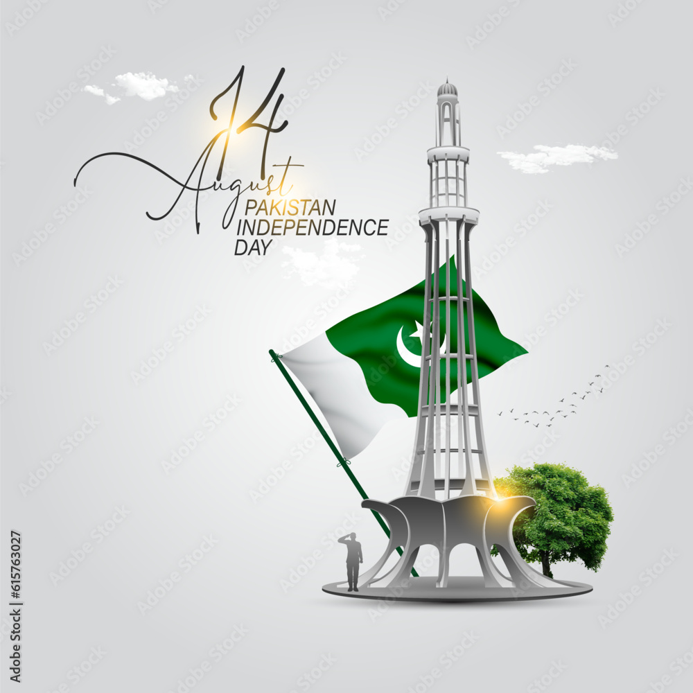 Creative Pakistan independence day greeting card design and Social ...