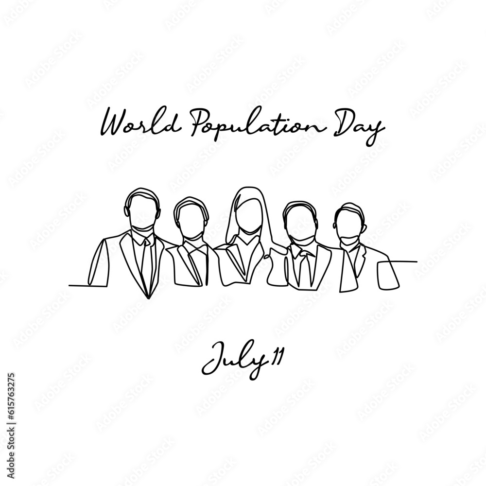 line art of world population day good for world population day ...