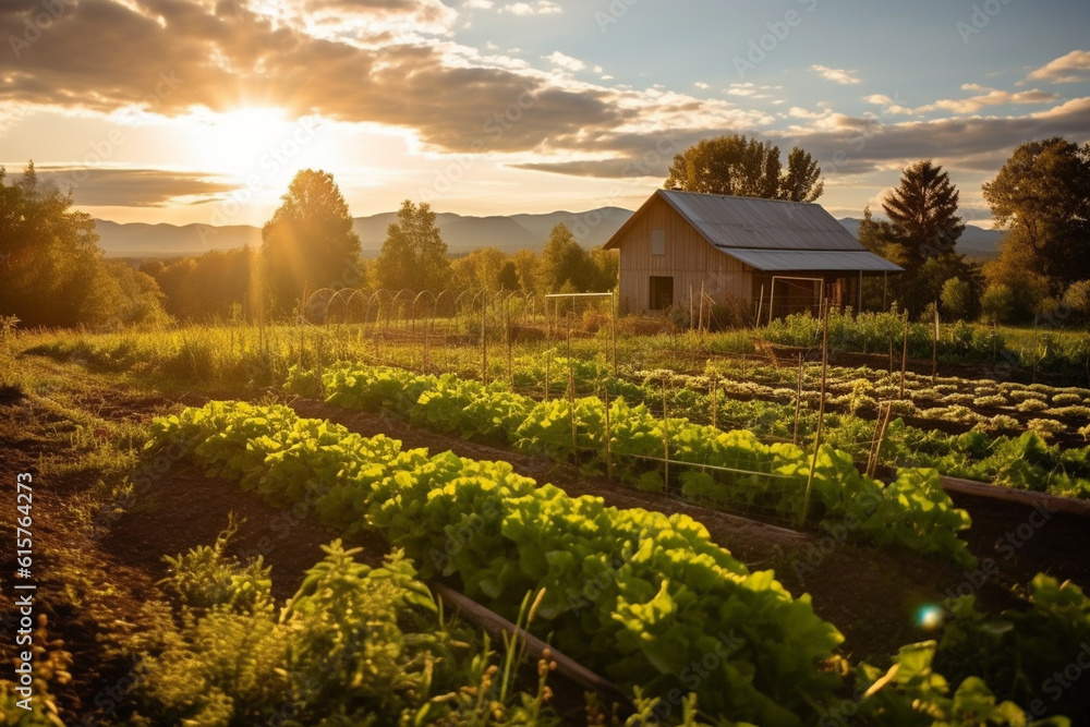 Organic farm with sustainable agriculture practices, Natural climate ...