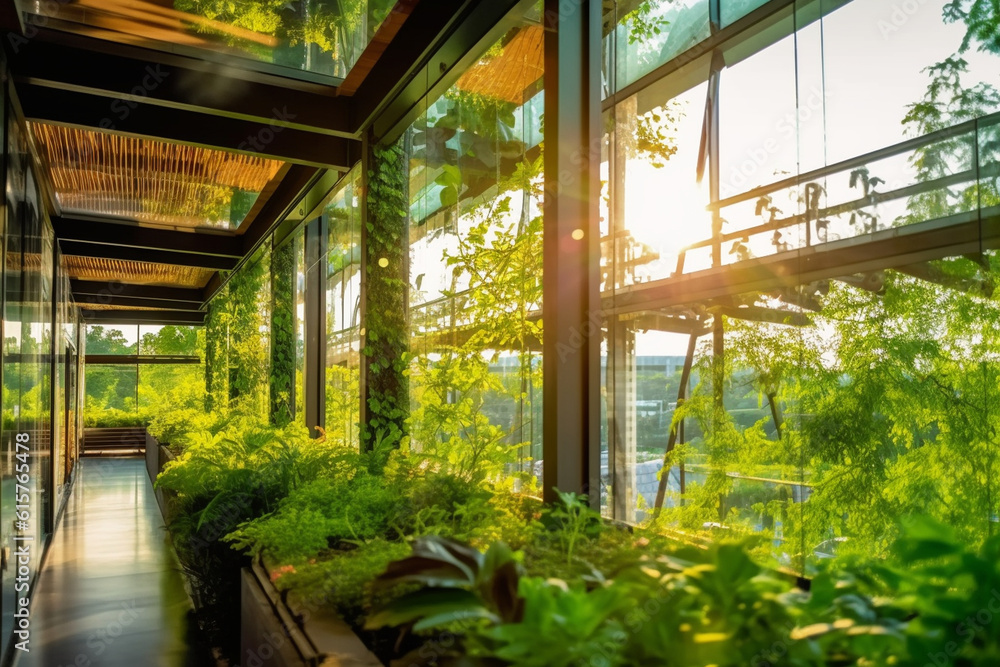 Sustainable building with green infrastructure and energy-efficient ...