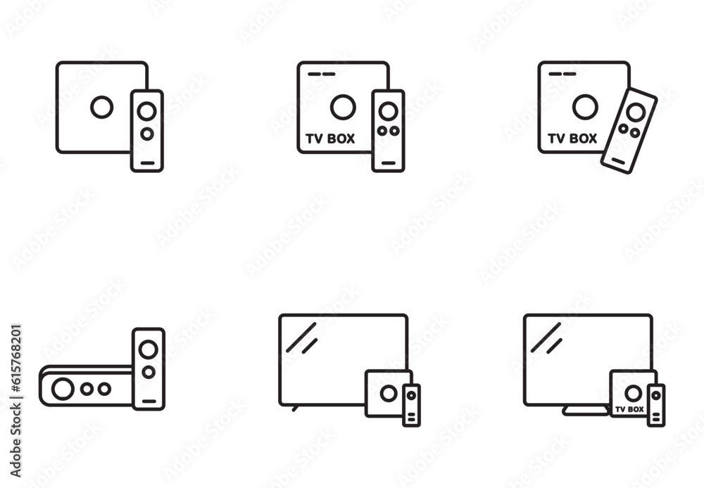 tv box icon, digital multimedia remote controller for web app banner ...