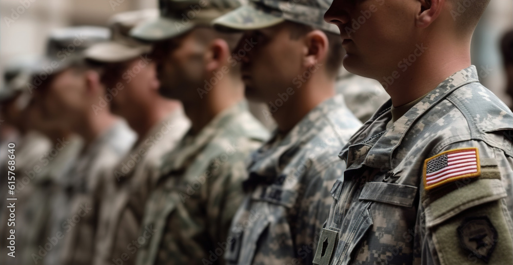 Soldiers at Military Ceremony. US Officers giving the honor. Army ...
