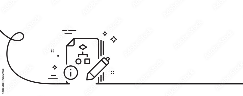 Documentation With Algorithm Line Icon Continuous One Line With Curl Technical Instruction