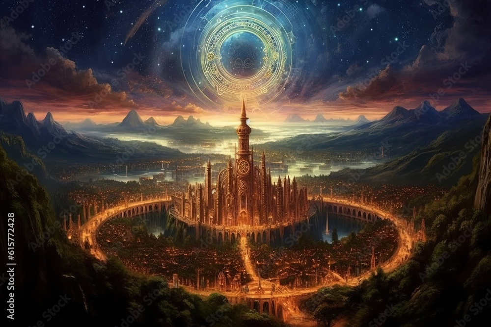 As the night sky unveils its splendor, the ancient calendar stands as a ...