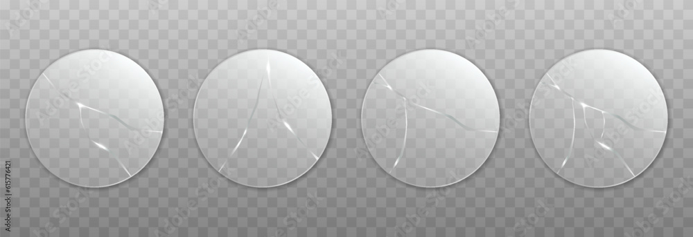 Set of vector cracked glasses. Cracked glass png. Cracked window, png ...