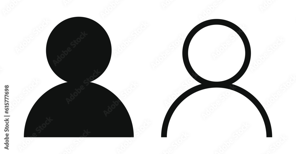 male, female or any user face avatar in silhouette and outline. Unknown ...