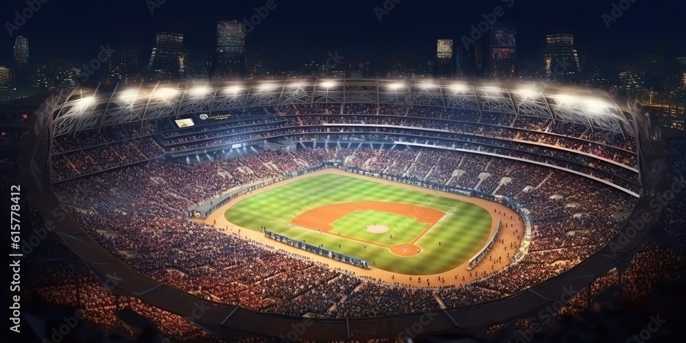 AI Generated. AI Generative. Baseball game sport arena stadium ...