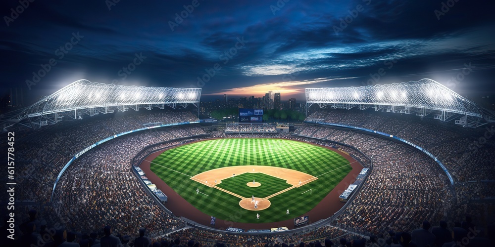 AI Generated. AI Generative. Baseball game sport arena stadium ...