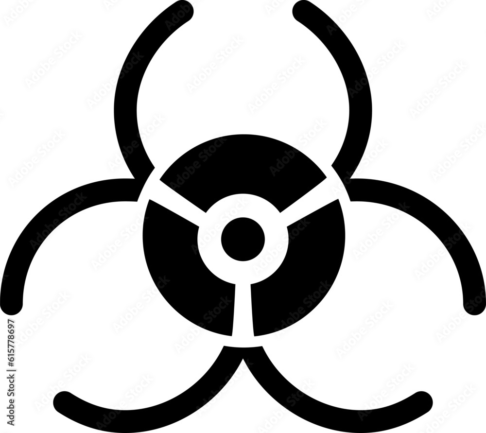 Biohazard black glyph icon. Warning sign. Biological threat. Medical ...