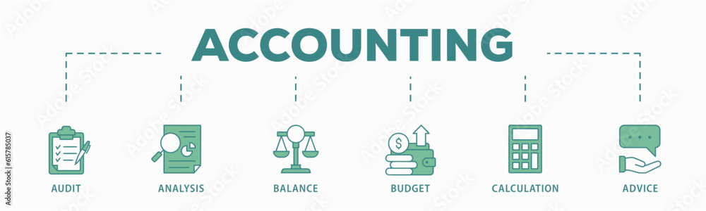 Accounting banner web icon vector illustration concept for business and ...