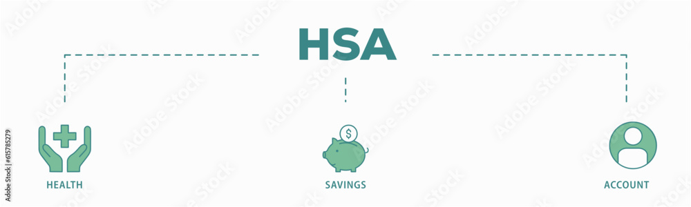 HSA banner web icon vector illustration concept for health saving ...