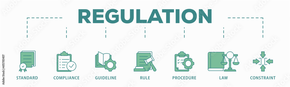 Regulation banner web icon vector illustration concept with icon of ...