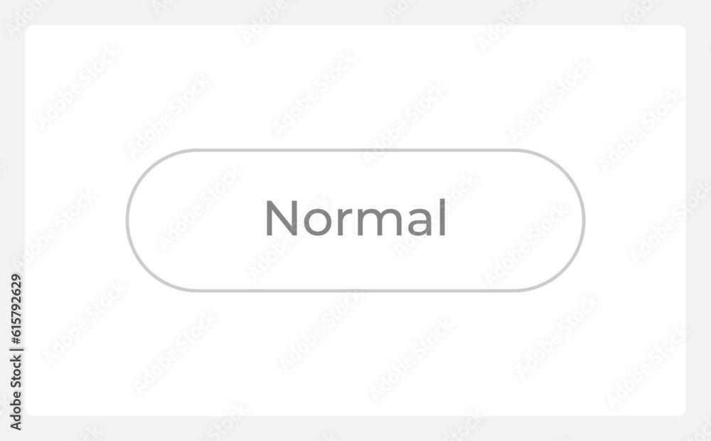 Normal button state UI element template. Editable isolated vector dashboard component. Flat user ...