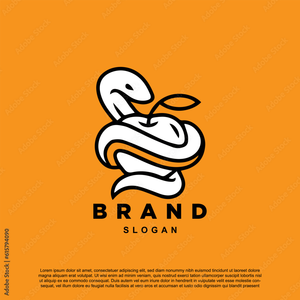 Apple and snake logo design. snake wrapped around apple logo vector ...
