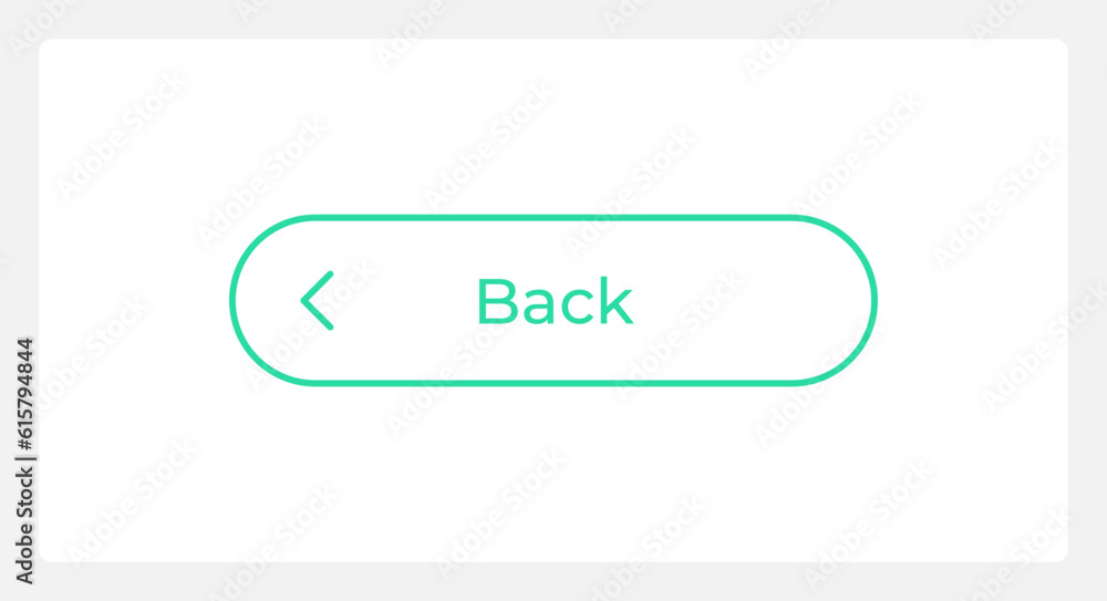 Hover back button UI element template. Editable isolated vector ...