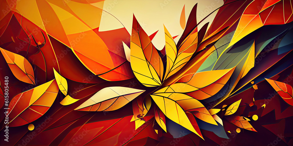 Abstract fall wallpaper background with autumn leaves (Generative AI ...