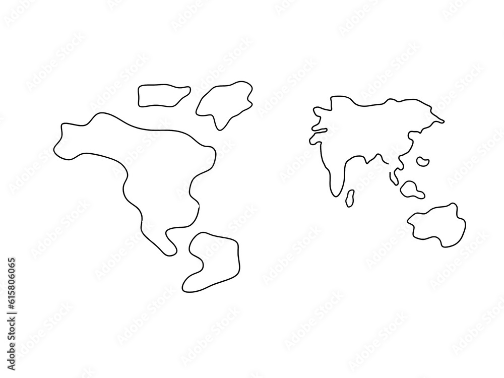 Earth globe one line drawing of world map vector illustration ...