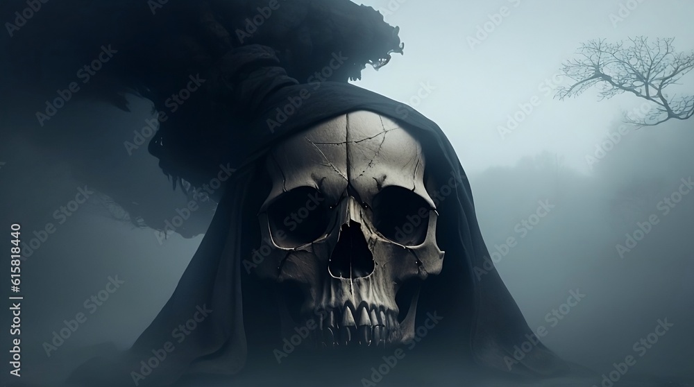 skull and bones in a realm where enigma and intrigue reign, a ...