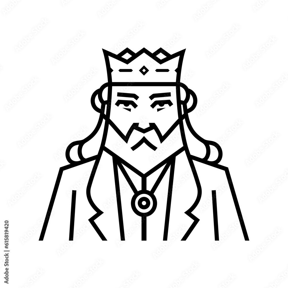 Logo icon of king, Crown for Lord King Line Art logo design vector de ...