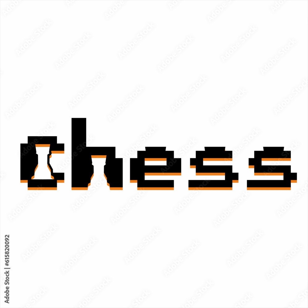 Chess logo design with rook symbol on letters C and H in negative space ...