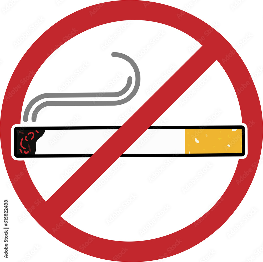 Isolated illustration of no smoking area with do not smoke in red ...
