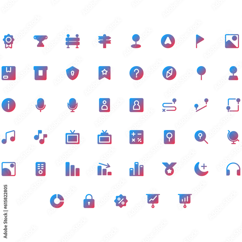 Vector of Essential UI 3 Icon Set Solid Gradient. Perfect for user ...
