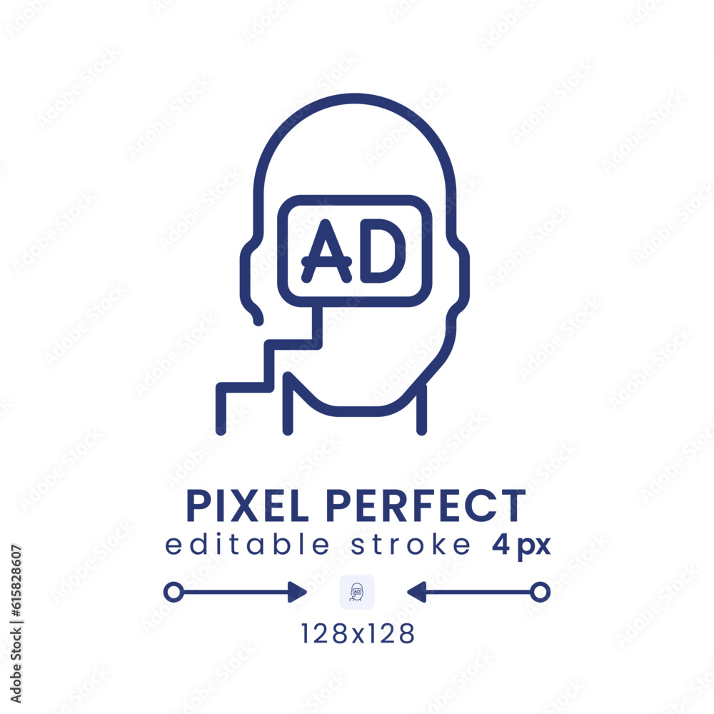 Subliminal advertising linear desktop icon. Consumer behavior ...