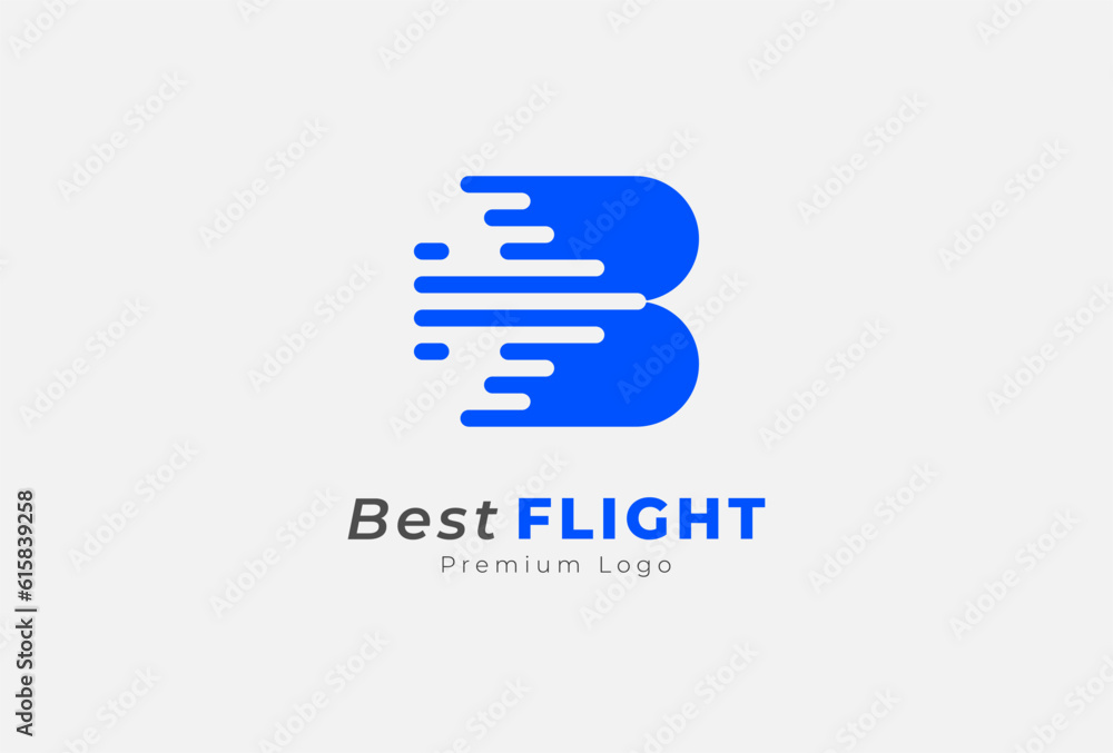 Letter B Flight Logo, letter B with plane combination, usable for ...
