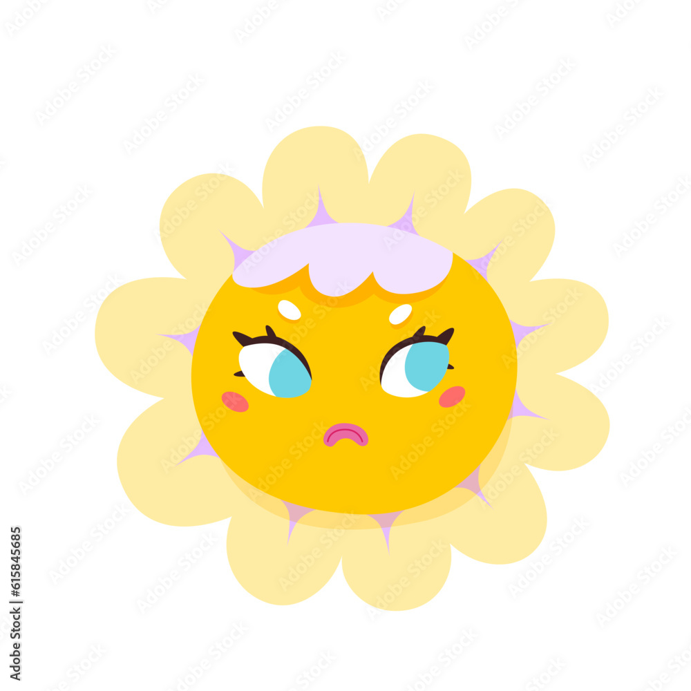 Cute sun character vector illustration. Cartoon isolated funny happy ...