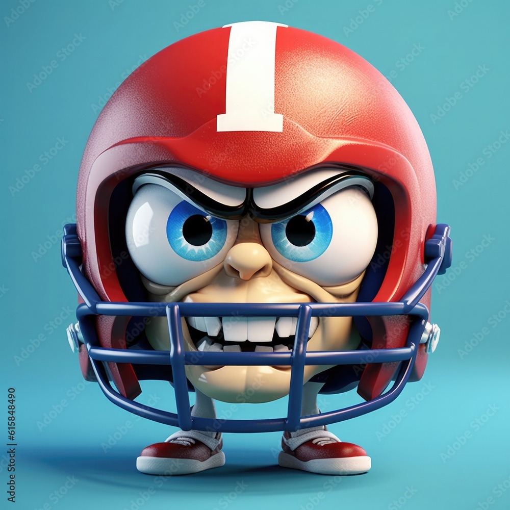 Cute Cartoon American Football Helmet Character Stock Illustration ...