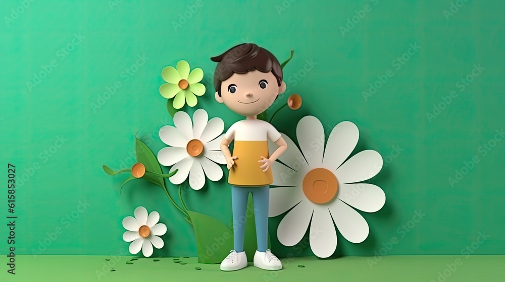 Birthday background woth cute beautiful floral background with copy ...