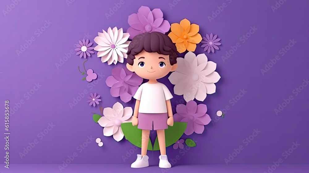 Birthday background woth cute beautiful floral background with copy ...