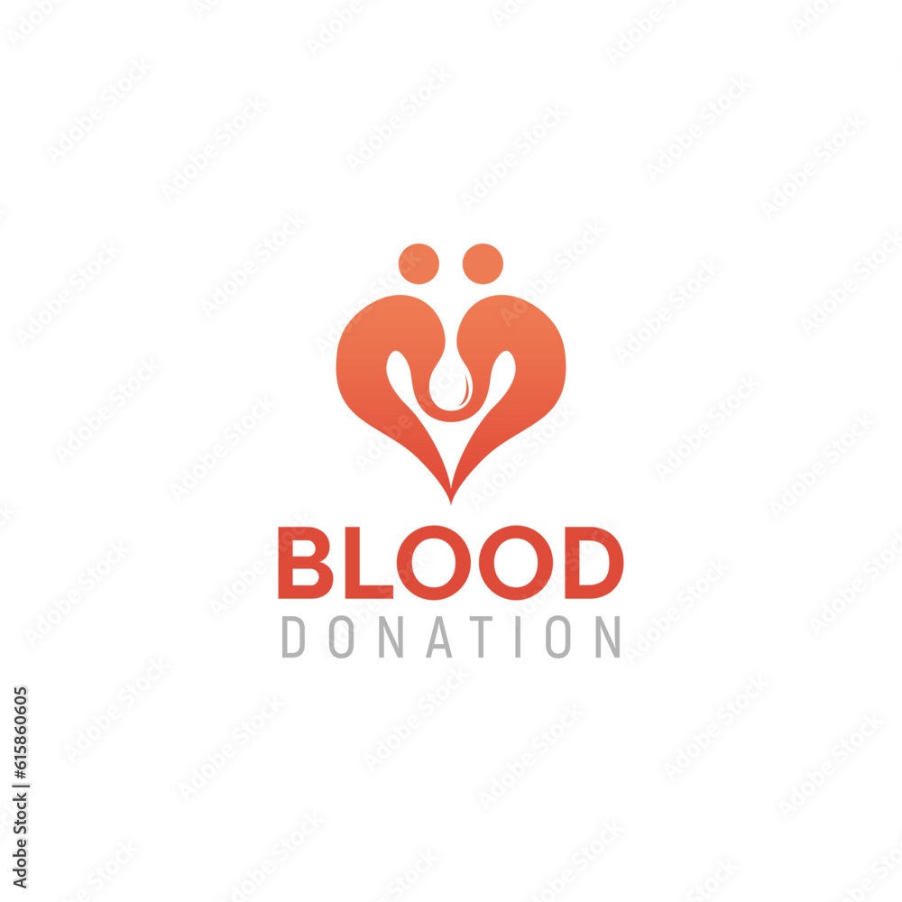 blood donation logo icon red heart giving bloods drop symbol | vector ...