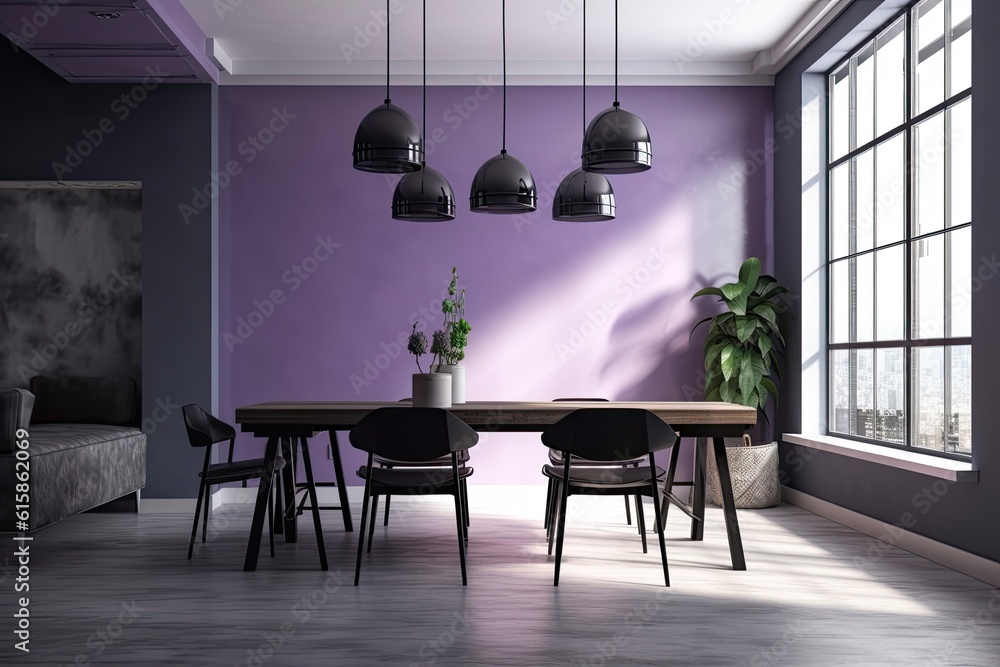 purple colors in the dining room. Very periwinkle and lavender violet ...