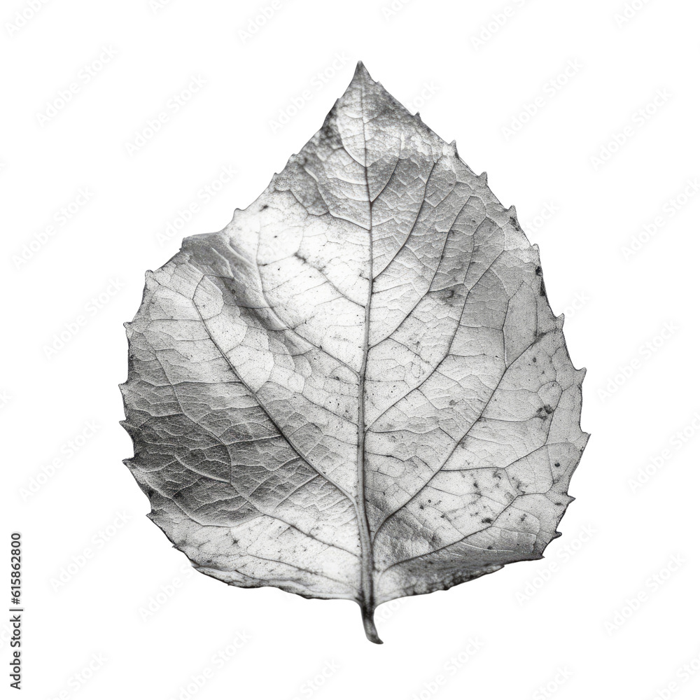 silver leaf isolated on transparent background cutout Stock Photo ...